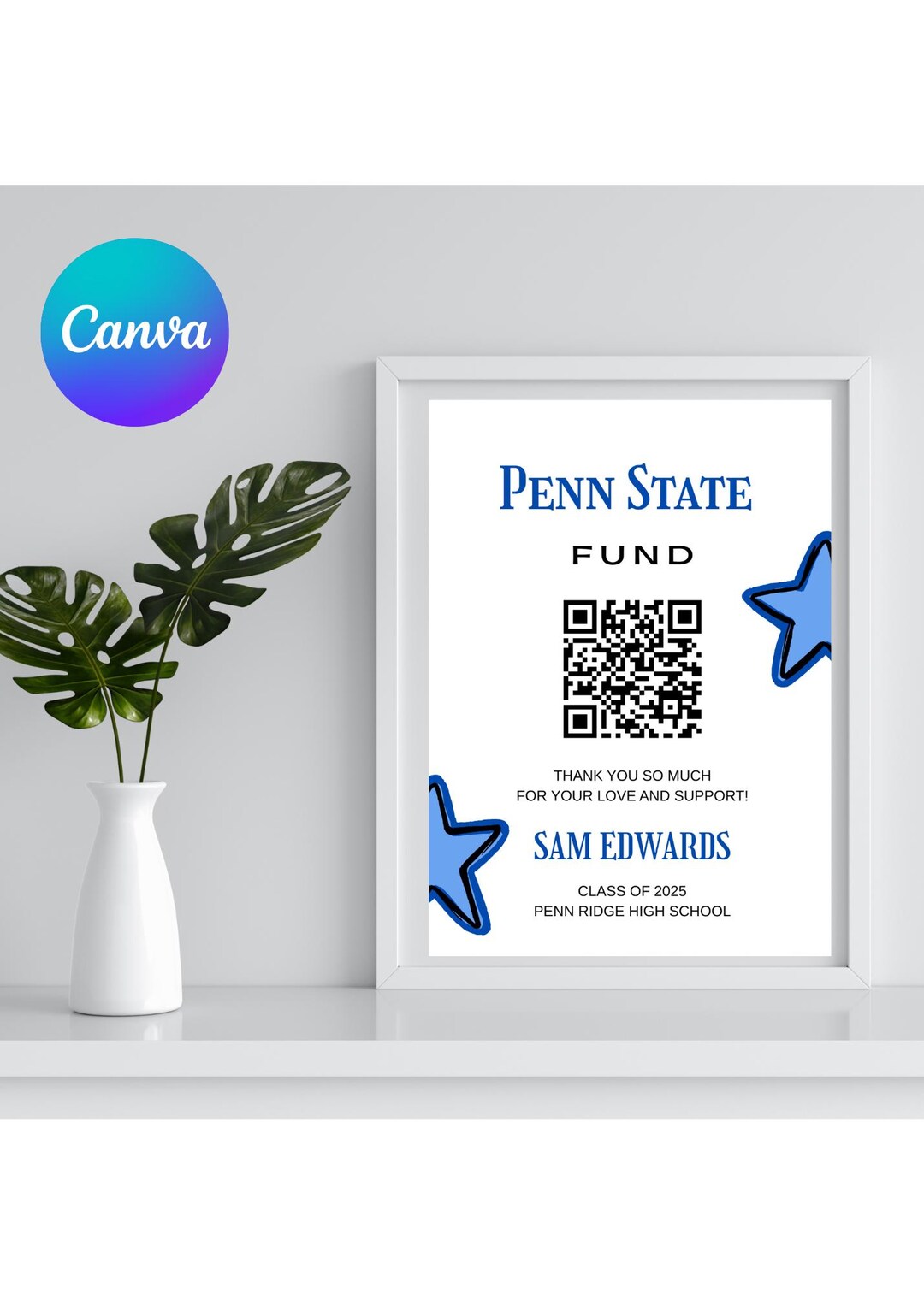 Graduation Party Sign | Graduation Gift Sign | QR Code Sign | Tip the ...