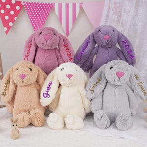 Personalized Bunny Rabbit, Personalized Baby Gift, Embroidered Bunny ...