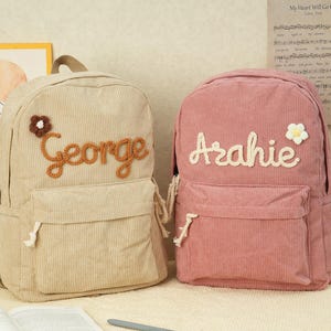 Personalized Kids Backpack, Handmade Corduroy Backpack, Monogram ...