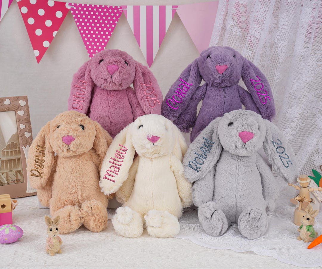 Personalized Plush Bunny,stuffed Bunny for Baby,embroidered Bunny,baby ...