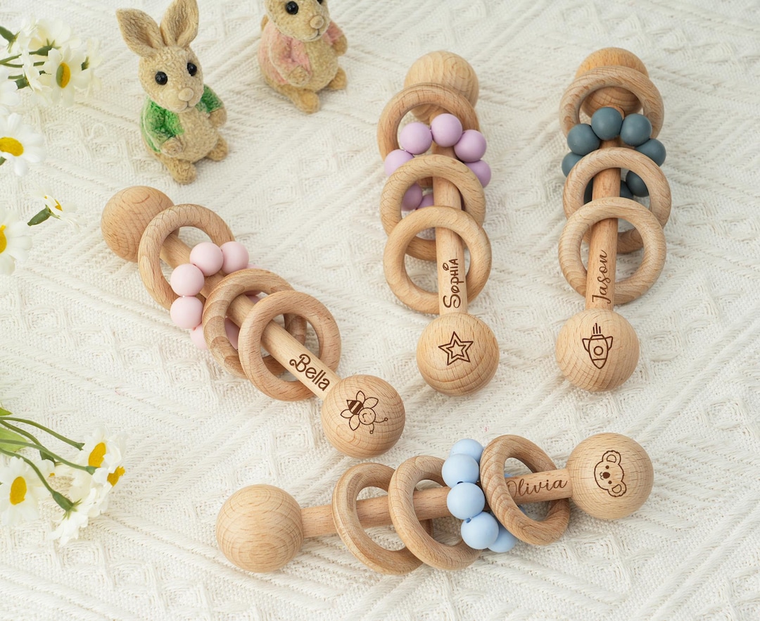 Custom Wooden Baby Rattle,personalized Baby Rattle for Boy Girl ...
