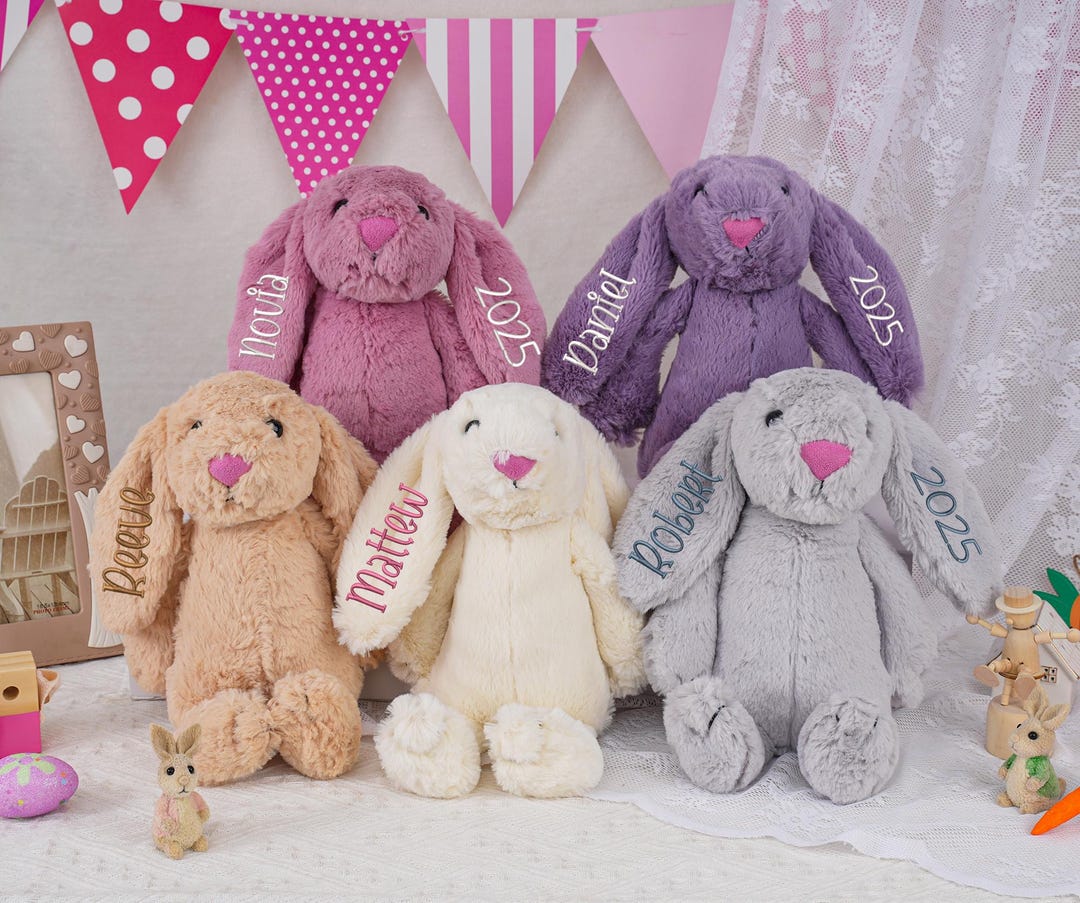 Personalized Bunny Rabbit,custom Baby Gift,embroidered Bunny,baby ...