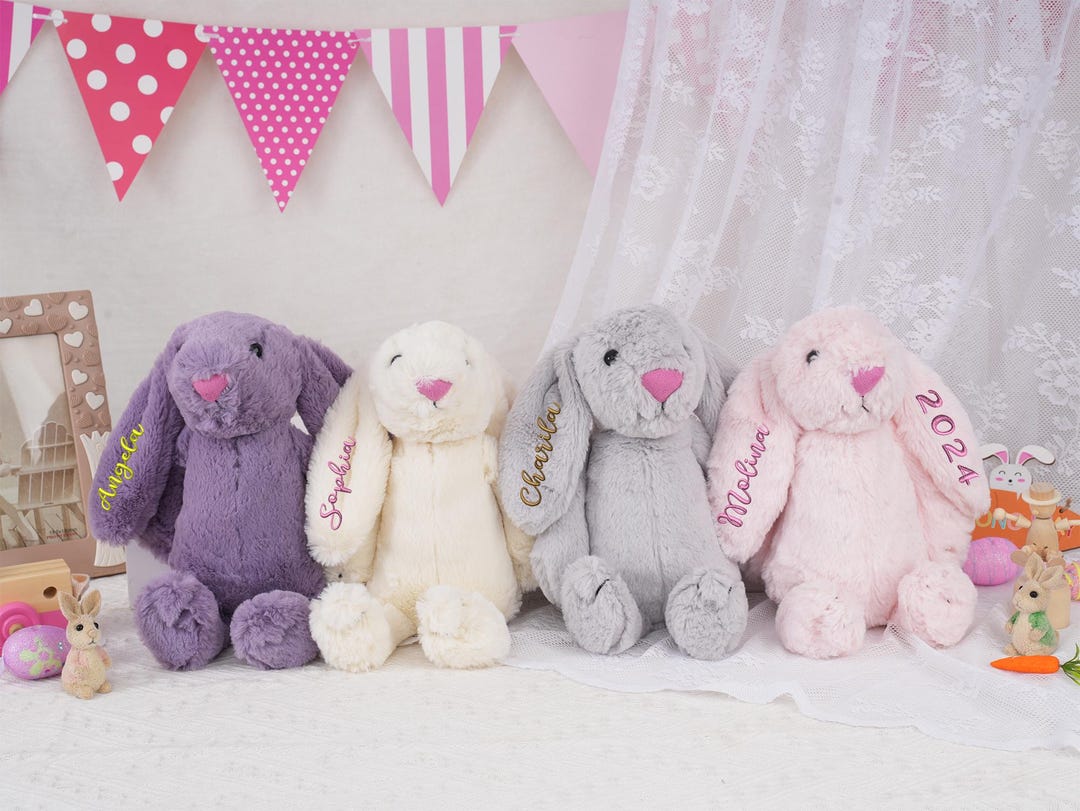 Personalized Plush Bunny,stuffed Bunny for Baby,embroidered Bunny,baby ...