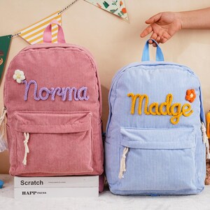 Personalized Kids Backpack, Handmade Corduroy Backpack, Monogram ...