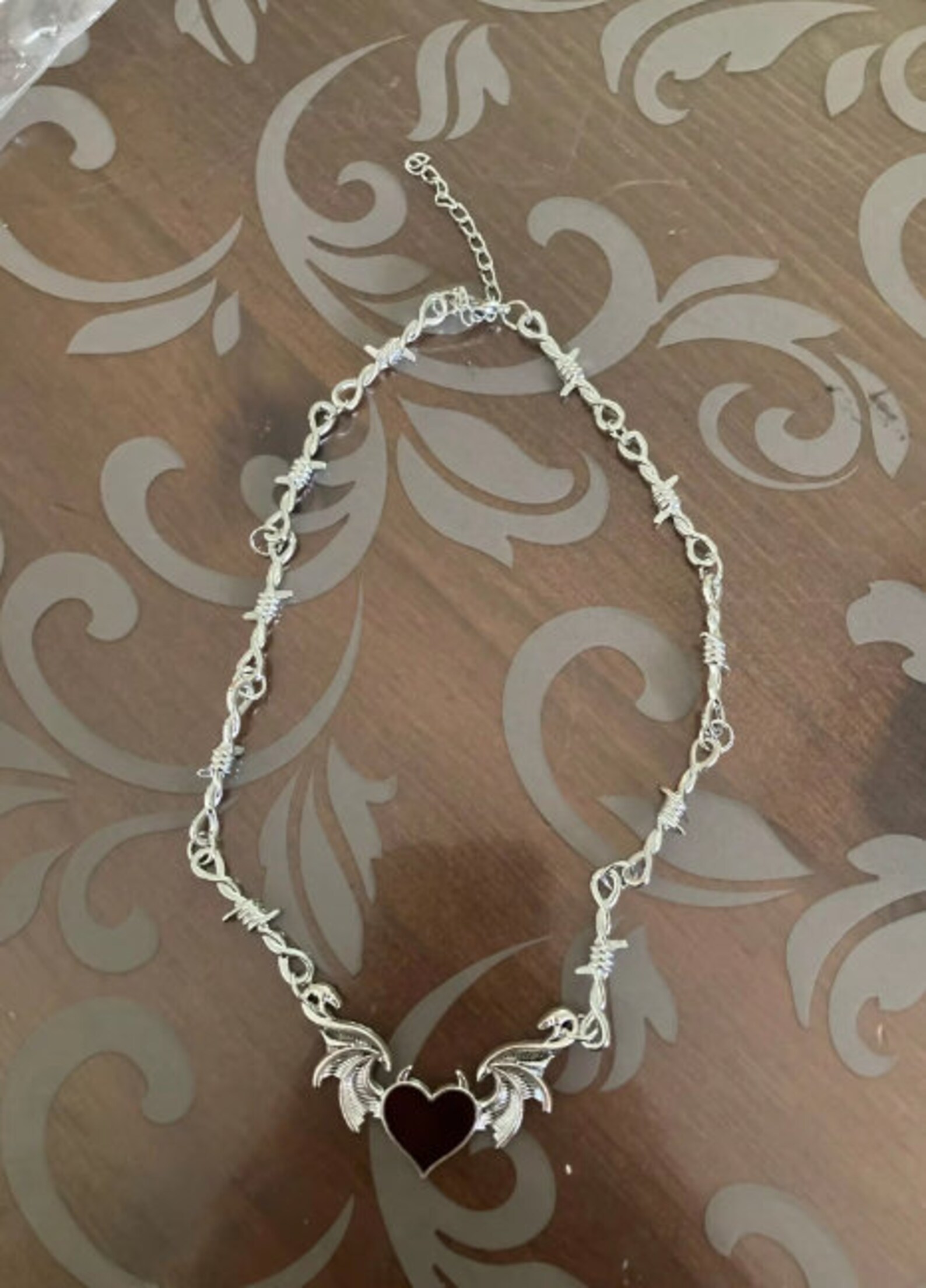 Goth Devil Heart Barbed Wire Choker Necklace Y2K Vampire Punk Jewelry ...