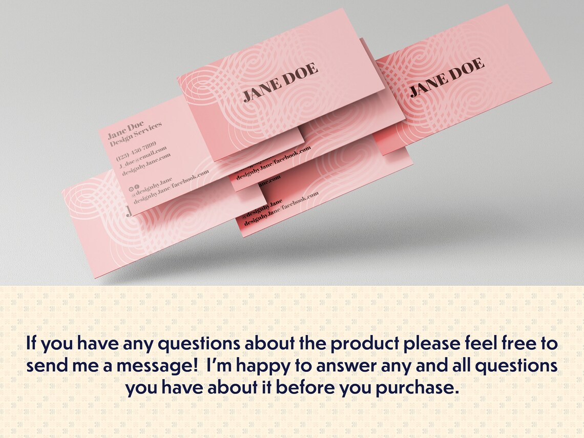 Spiral Line Pattern Business Card Template. Freelancer/small/new ...