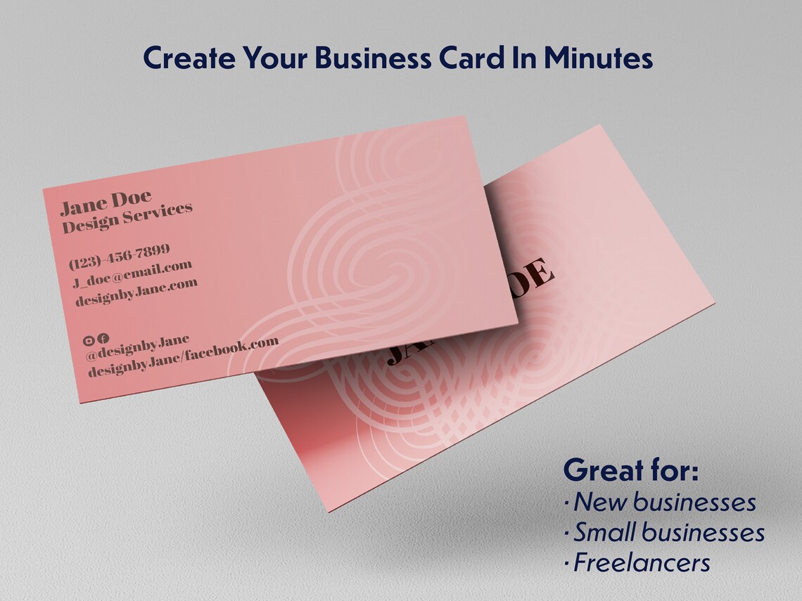 Spiral Line Pattern Business Card Template. Freelancer/small/new ...