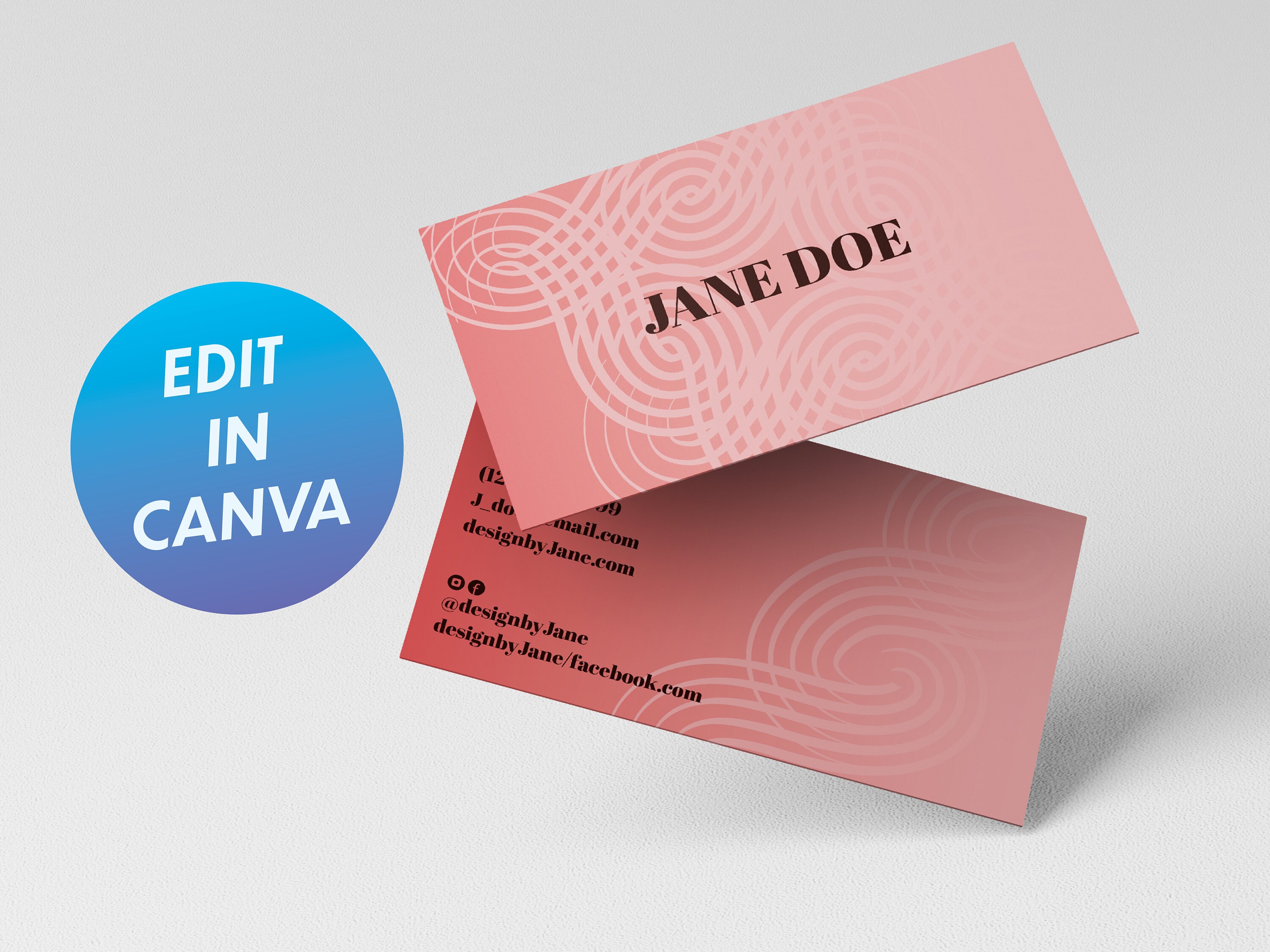 Spiral Line Pattern Business Card Template. Freelancer/small/new ...