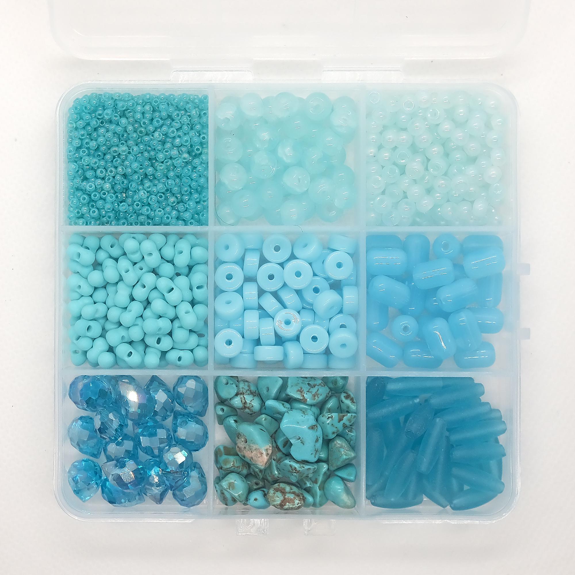 9-grid Bead Box Set – Glass Seed Beads, Faux Crystals - Etsy
