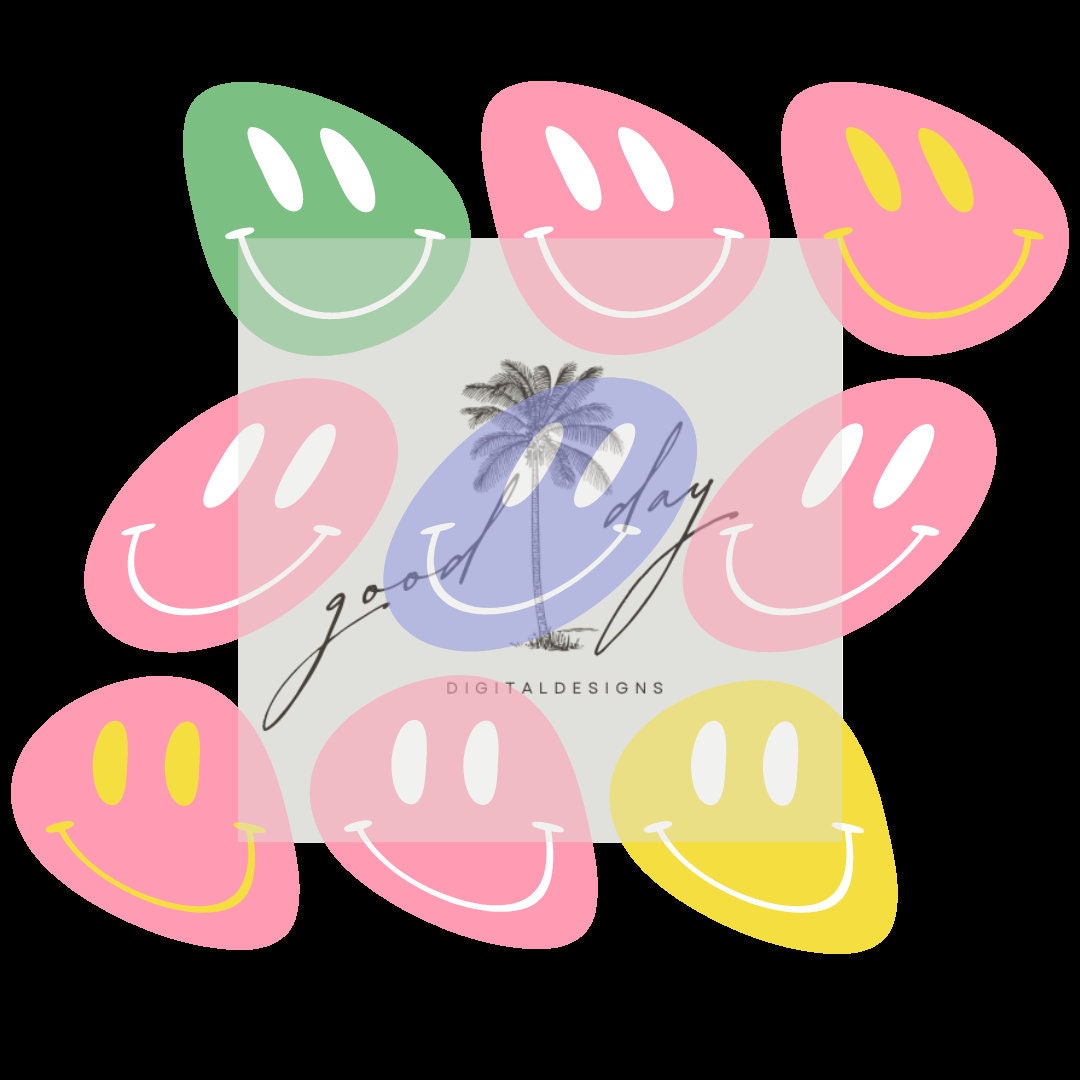 Groovy Smiley Face Digital Download SVG T-shirt & Sticker Design - Etsy