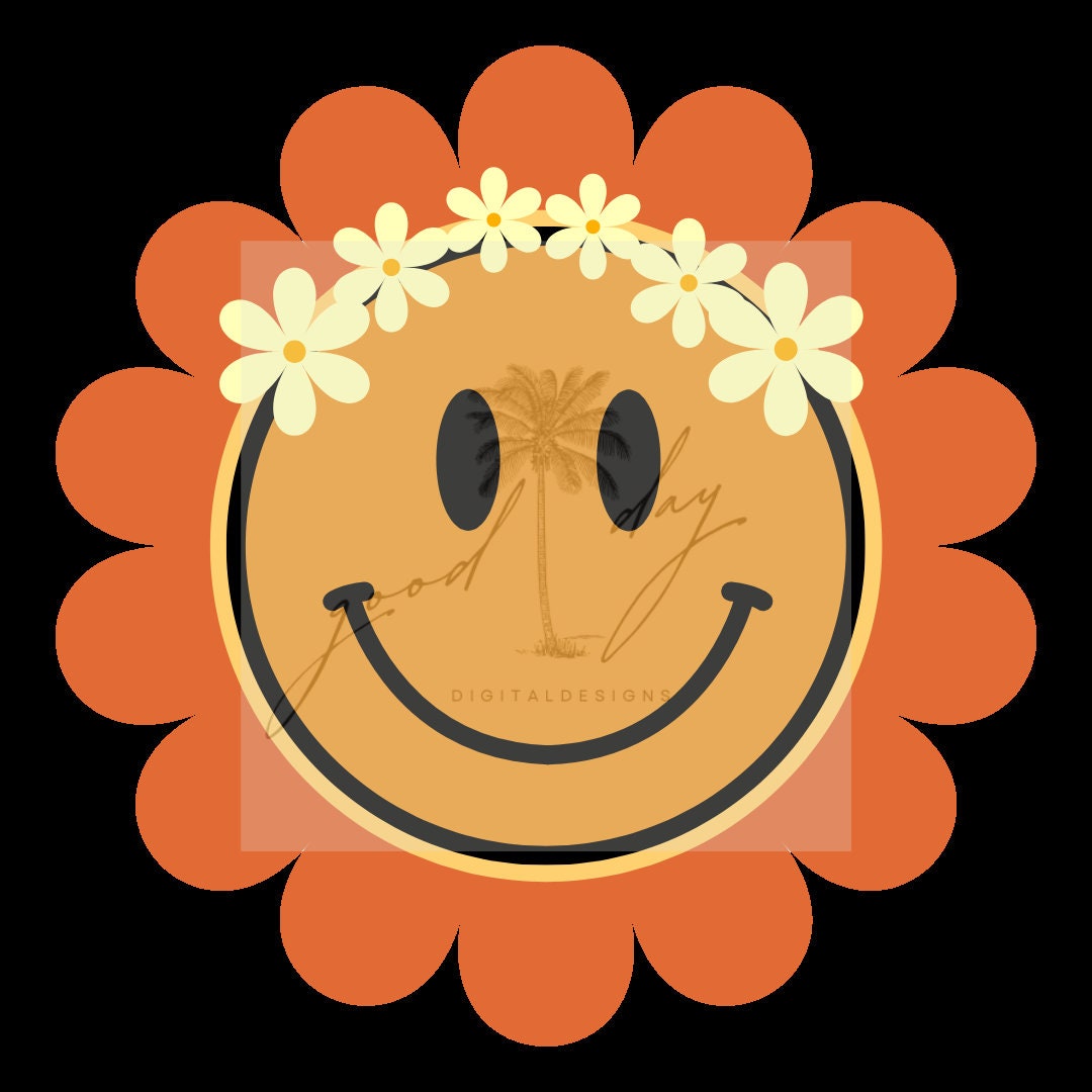 Flower Smiley Face SVG Digital Download Perfect for T-shirt Designs and ...