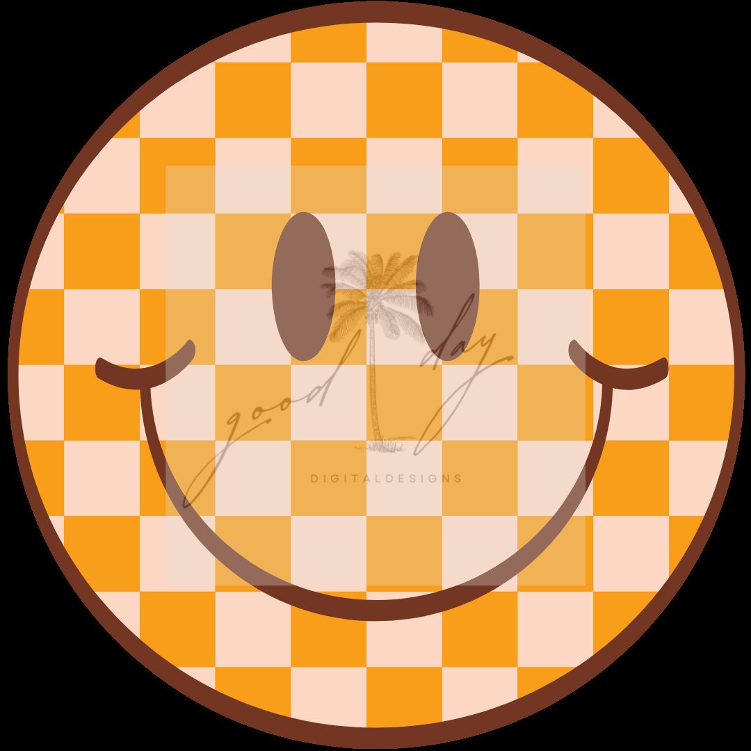 Checkered Smiley Face SVG Digital Download for T-shirts and Stickers - Etsy