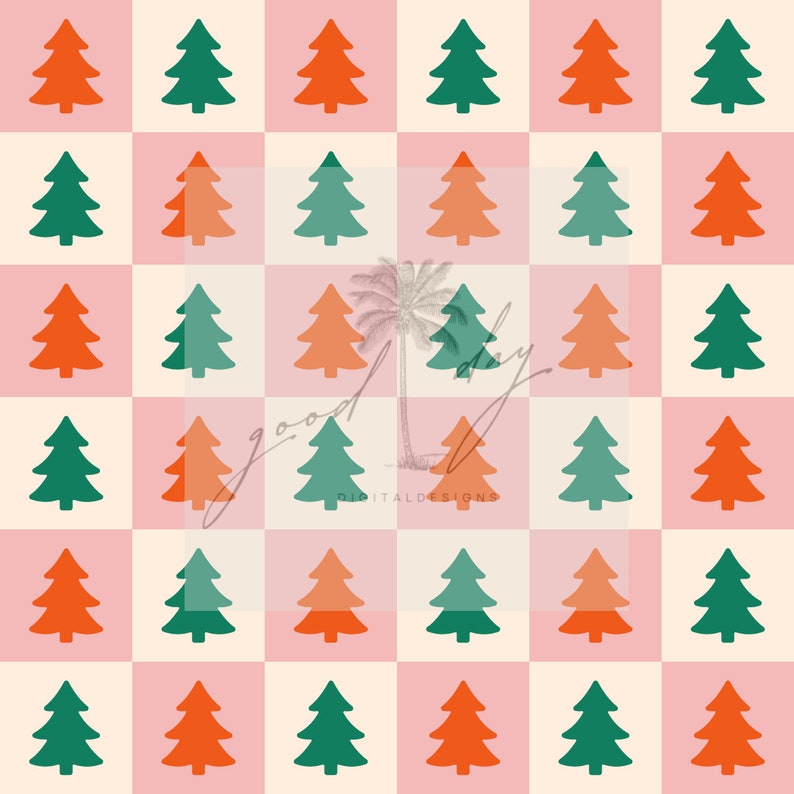 Christmas Checkered Pattern SVG Digital Downloads Christmas Tree - Etsy