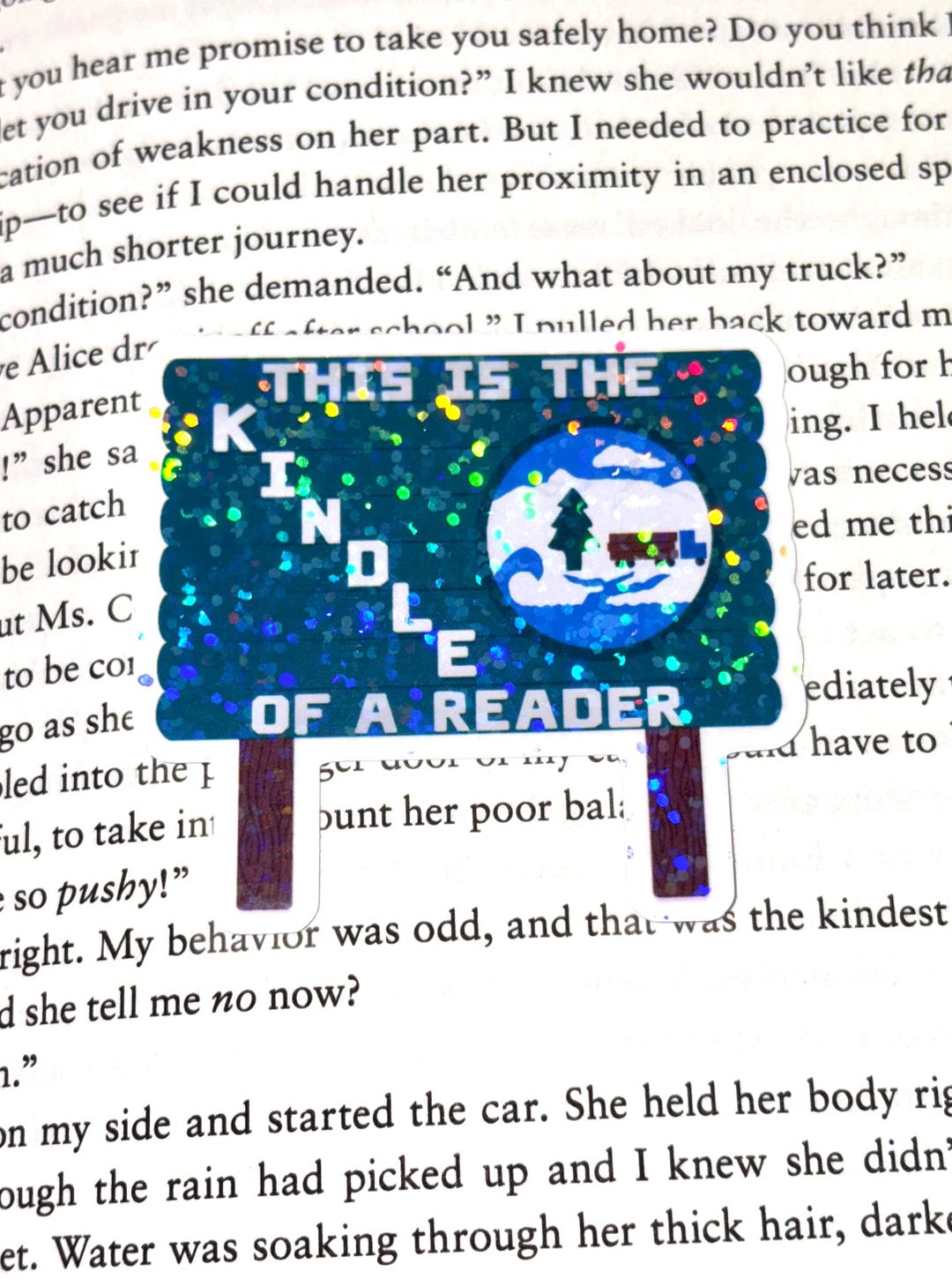 This is the Kindle of a Reader Sign Sticker - Etsy