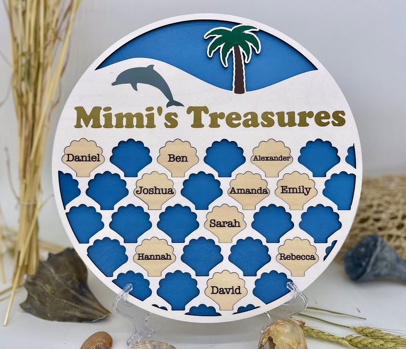 Fun Beach Theme Family Tree Gift. Grandma Gift, Special Mom Gift ...