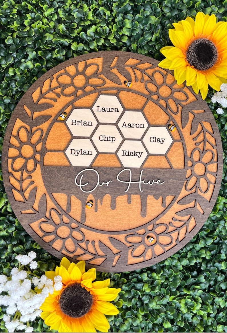 Honey Bee Family Tree Christmas Gift for Mom, Grandma or Anyone Who ...