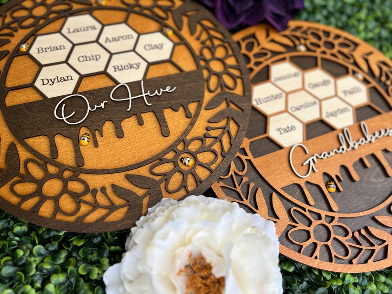 Honey Bee Family Tree Christmas Gift for Mom, Grandma or Anyone Who ...