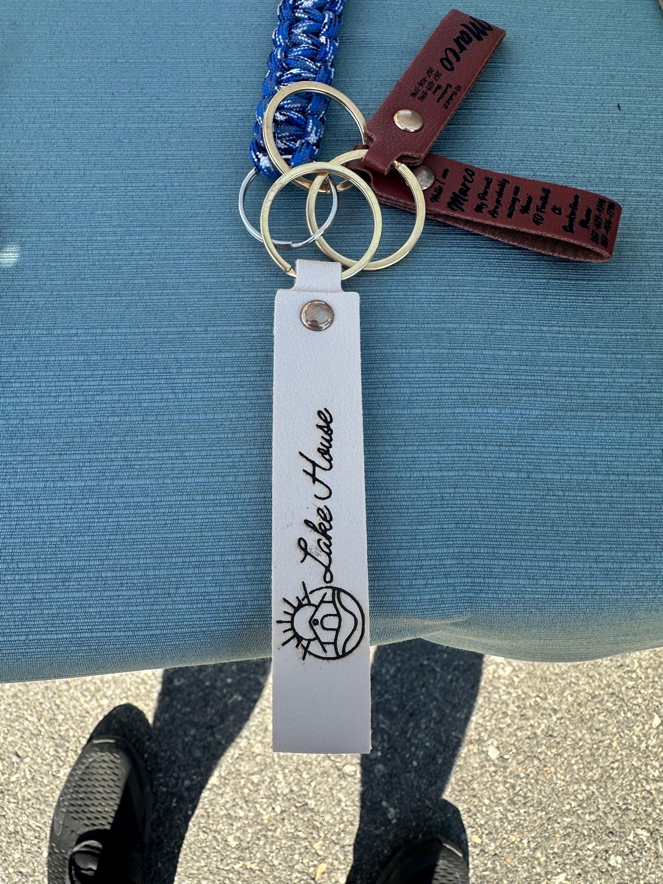 Personalized Laserable Leatherette Rectangle Keychain – Custom Engraved ...