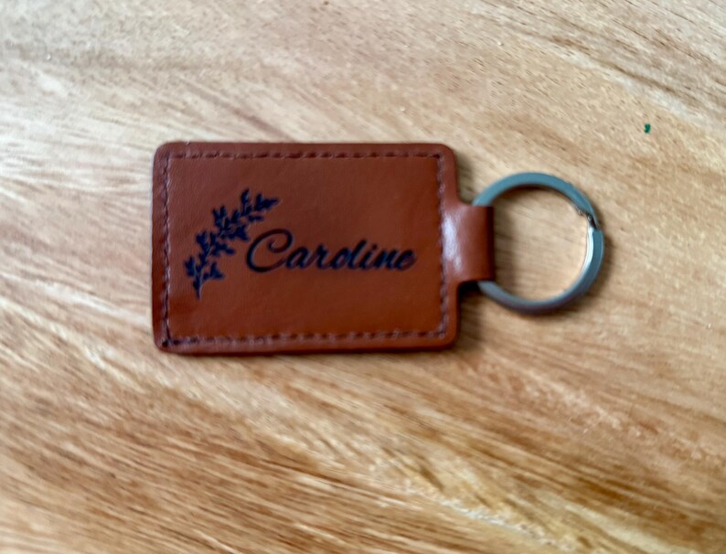 Personalized Laserable Leatherette Rectangle Keychain – Custom Engraved ...
