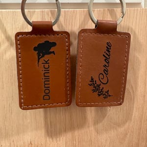 Personalized Laserable Leatherette Rectangle Keychain – Custom Engraved ...