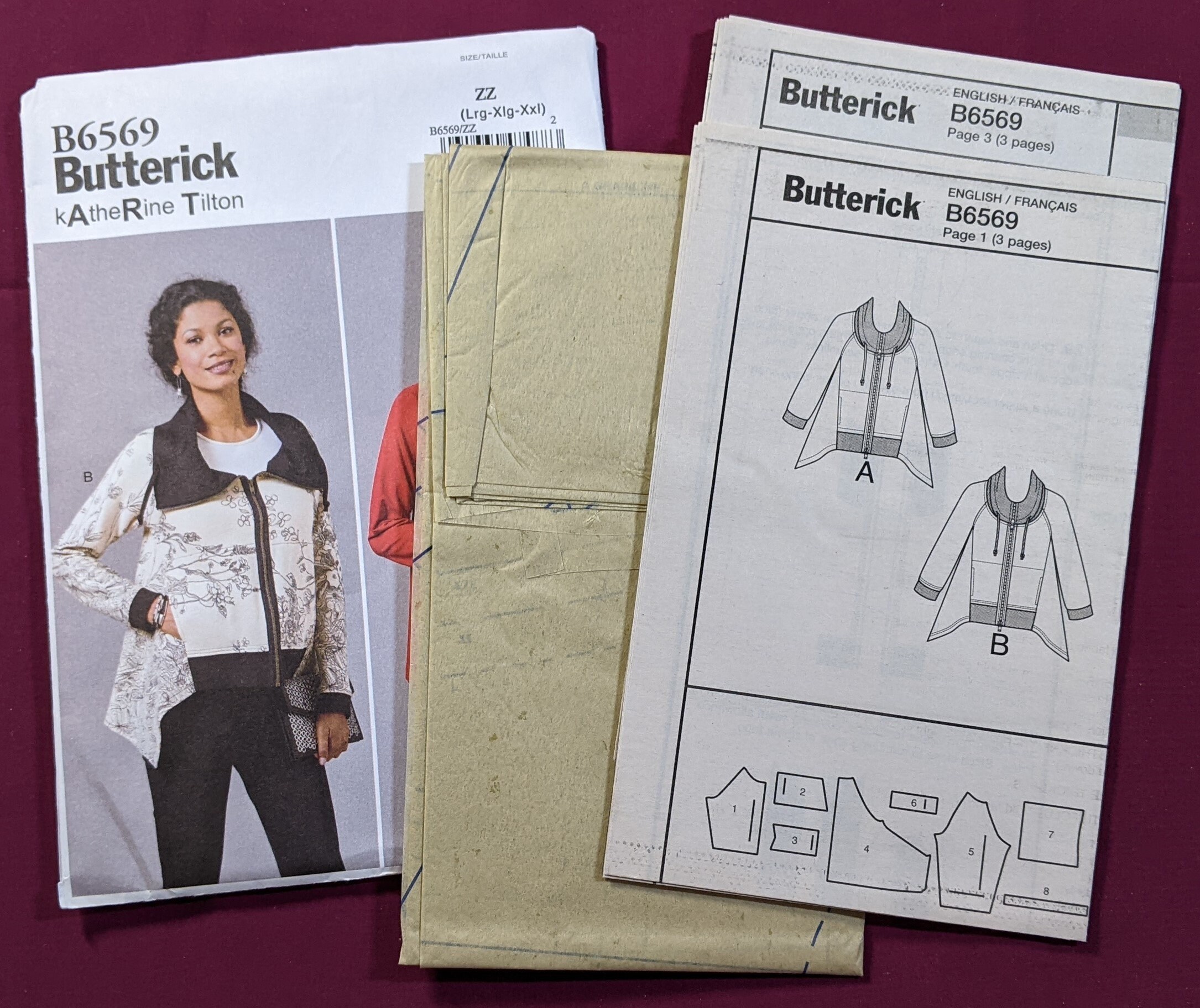 Butterick 6569 Katherine Tilton Pattern Jacket Size L-XL-XXL, Women's ...