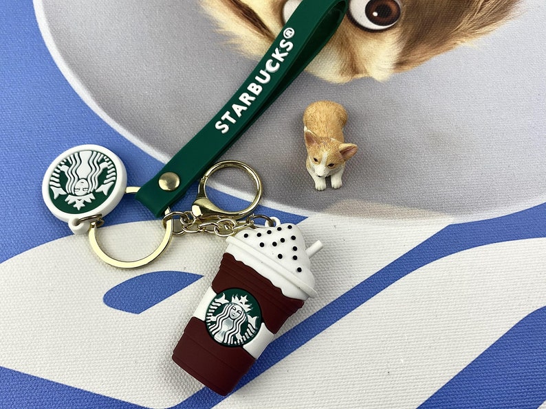 Starbucks Coffee Charm Keychain Starbucks Keychain Milk Tea Cup Car ...
