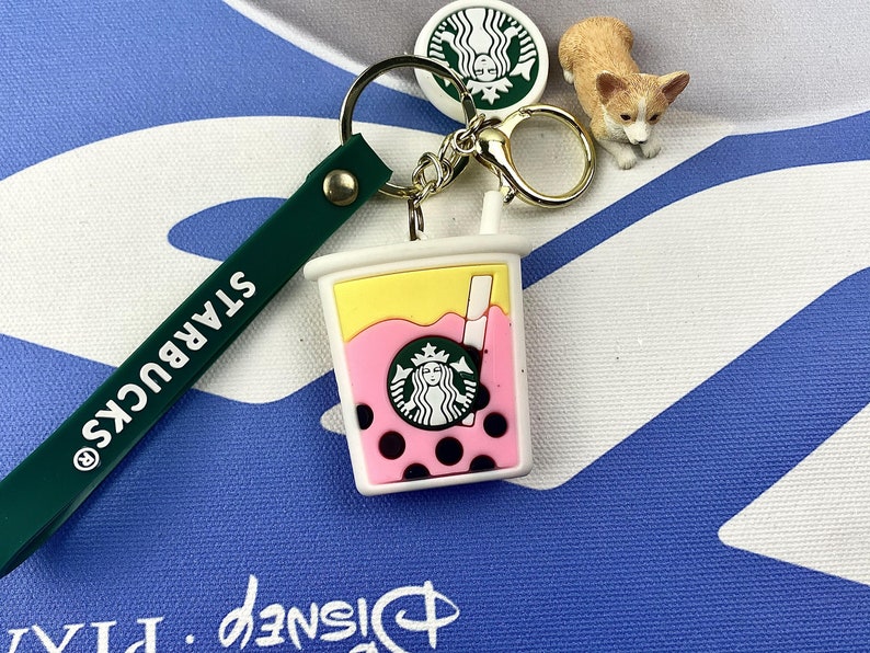 Starbucks Coffee Charm Keychain Starbucks Keychain Milk Tea Cup Car ...