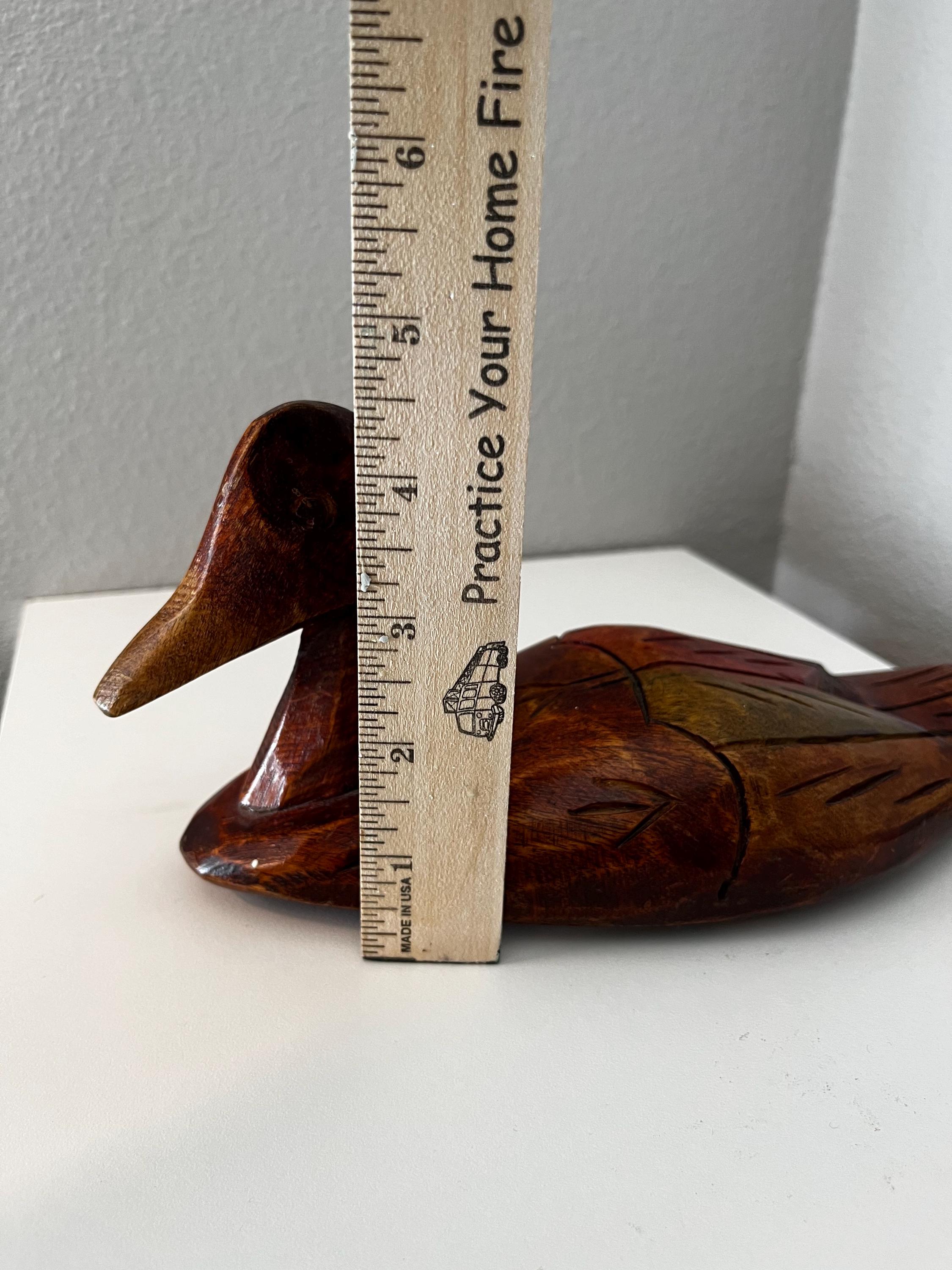 Vintage Hand Carved Wooden Duck - Etsy