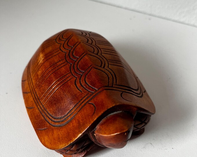 Hand Carved Wood Turtle Box With Hidden Compartment - Etsy
