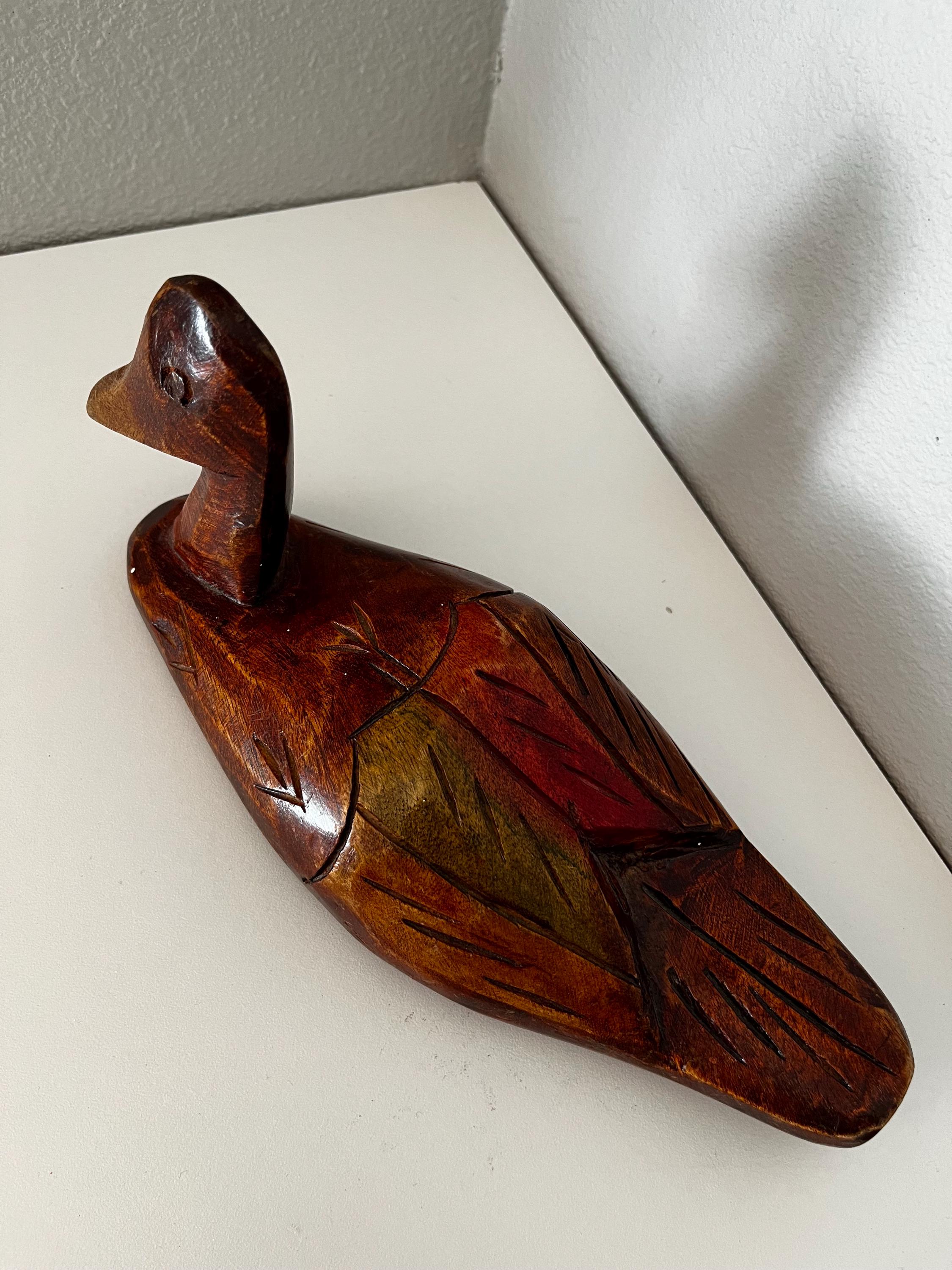 Vintage Hand Carved Wooden Duck - Etsy