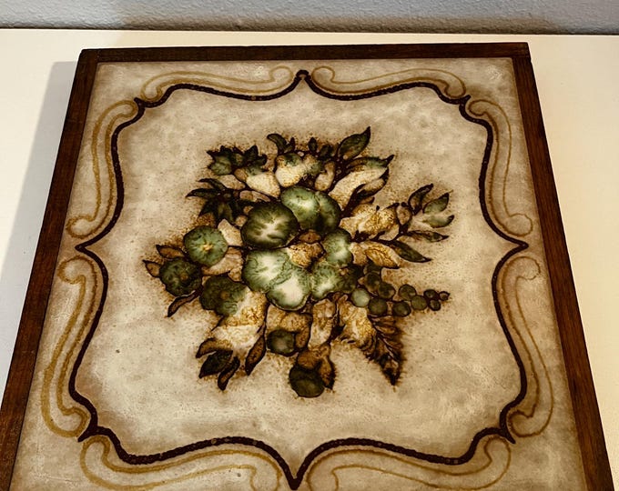 Italian Tile in Wood Frame, Vintage Trivet or Wall Art - Etsy