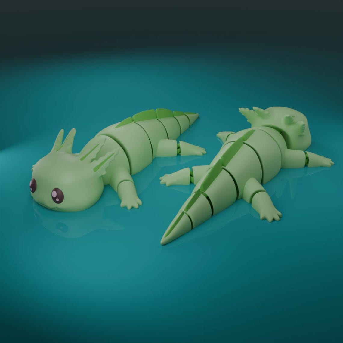 Cute AXOLOTL, STL File for 3d Printing, Articulated, Print in Place ...