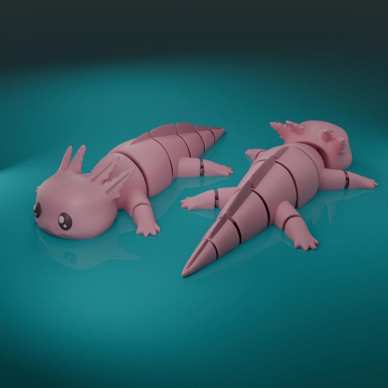 Cute AXOLOTL, STL File for 3d Printing, Articulated, Print in Place ...