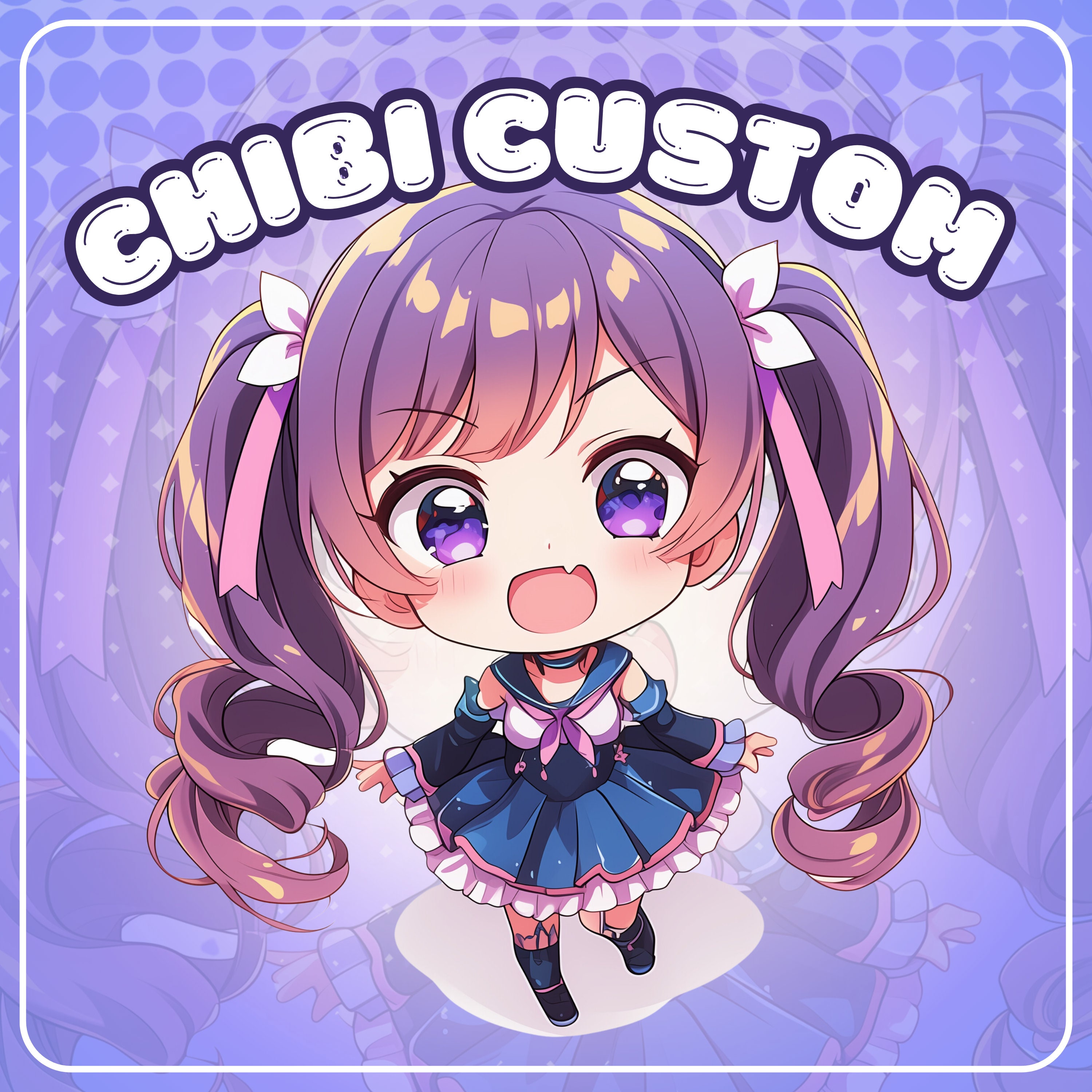 CUSTOM CHIBI ANIME Chibi Character, Custom Chibi Commission, Original ...