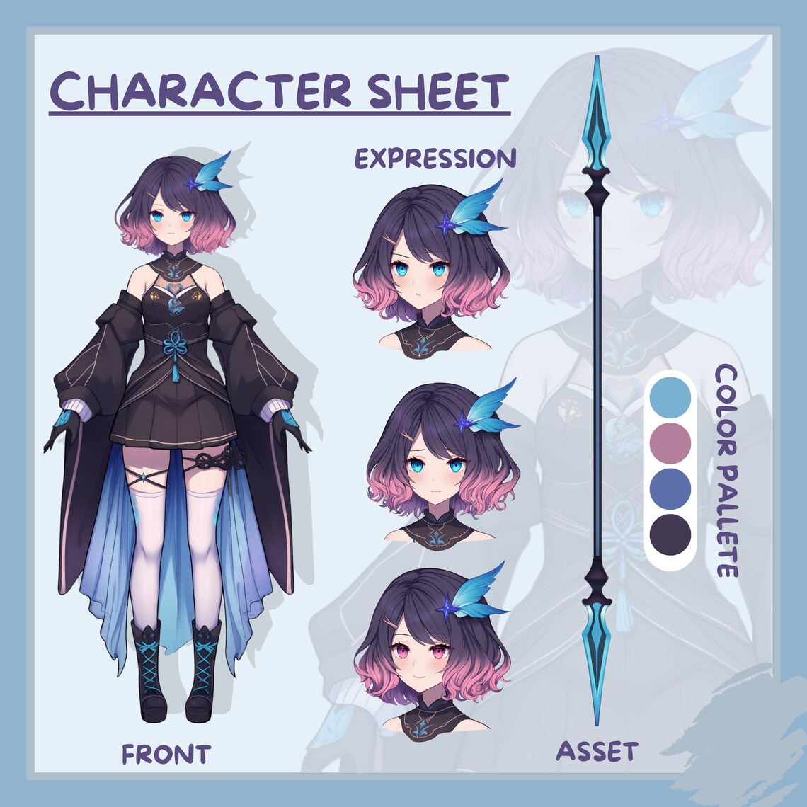 CUSTOM Character Reference Sheet, Vtuber Reference Sheet, Character ...