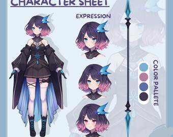 CUSTOM Character Reference Sheet, Vtuber Reference Sheet, Character ...