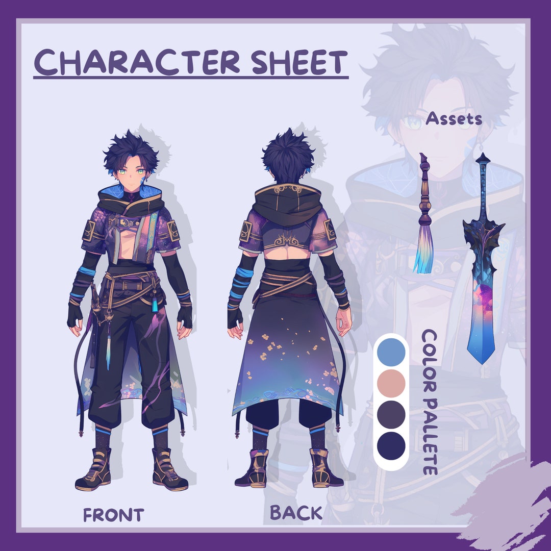 CUSTOM Character Reference Sheet, Vtuber Reference Sheet, Character ...
