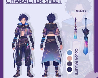 Simple OC Character Sheet Blank Template Printable - Etsy