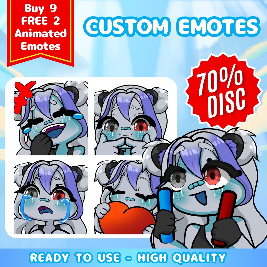 Custom Twitch Emotes or Kick Emotes | Cute Chibi Anime Style | Twitch ...