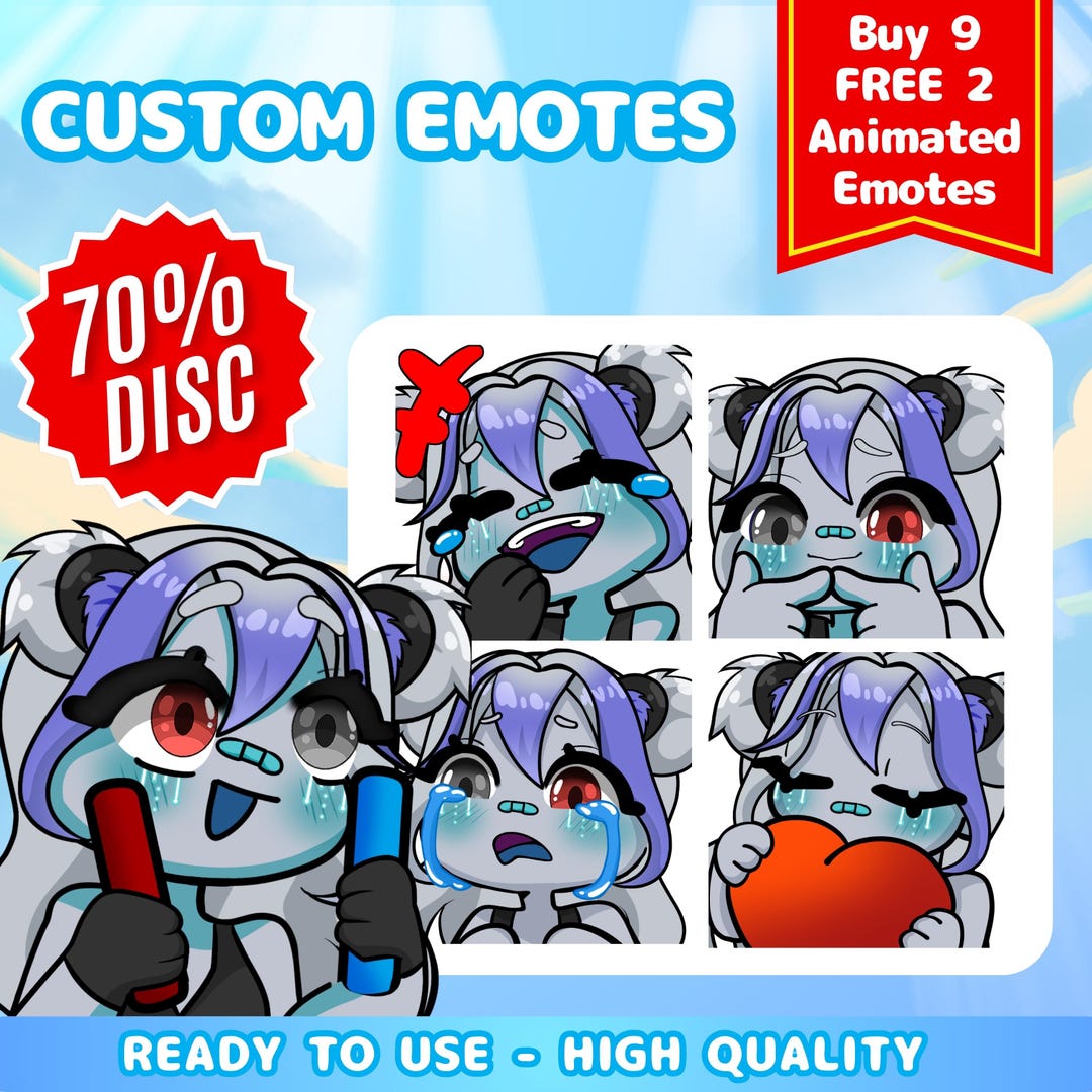 Custom Emote | Emote Custom | Vtuber Emote | Animated Emotes | Chibi ...