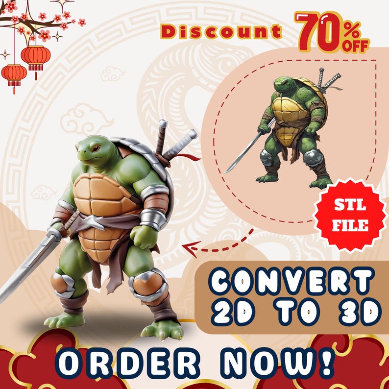 Convert 2D to 3D Model, STL File, Game Asset (digital File) - Etsy