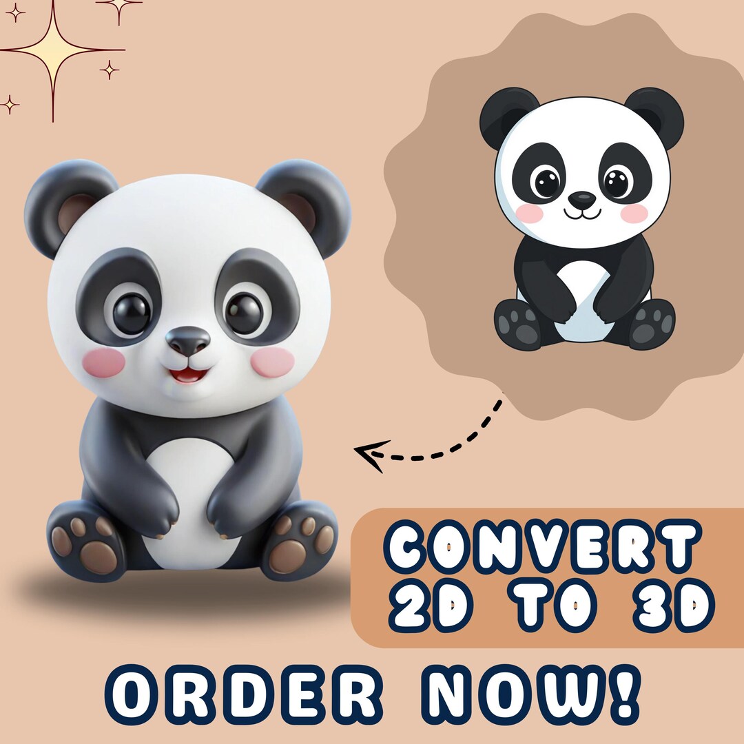 CONVERT 2D TO 3D 3D Model Commission 3D Design Service Custom DIGITAL 3D Model From Your 2D ...