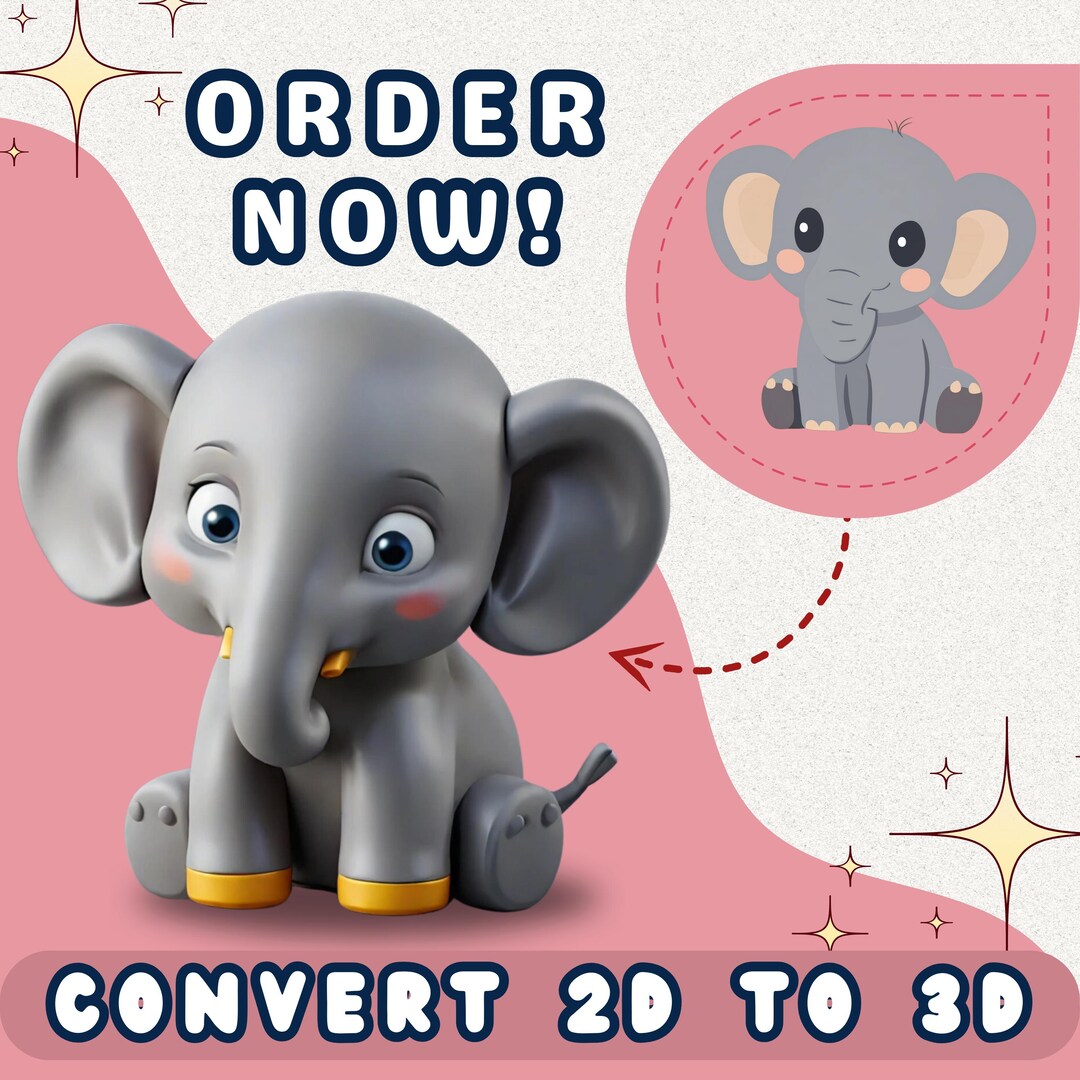 CONVERT 2D TO 3D 3D Model Commission 3D Design Service Custom DIGITAL ...