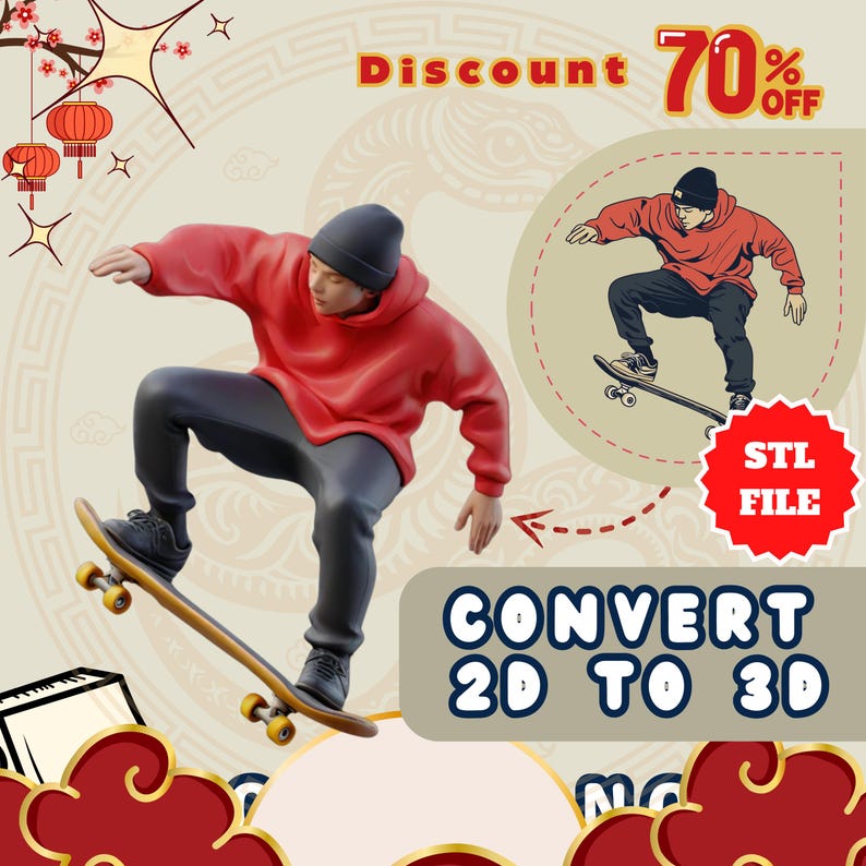Convert 2D to 3D Model, STL File, Game Asset (digital File) - Etsy
