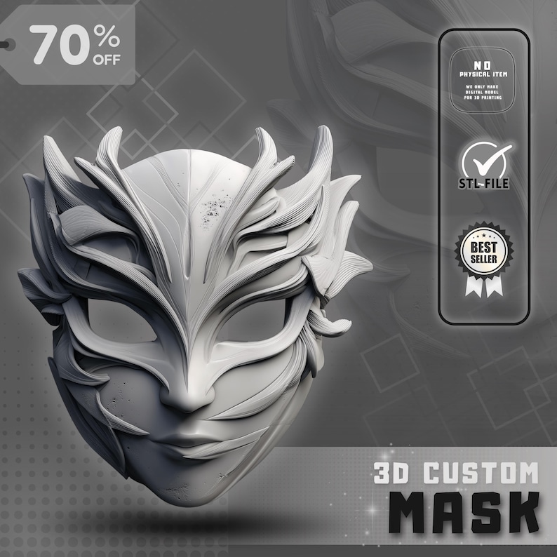 Custom 3D Cosplay Mask, Printable STL Design - Etsy