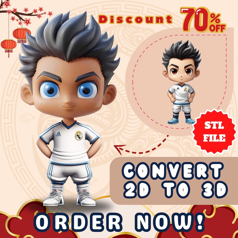 Convert 2D to 3D Model, STL File, Game Asset (digital File) - Etsy