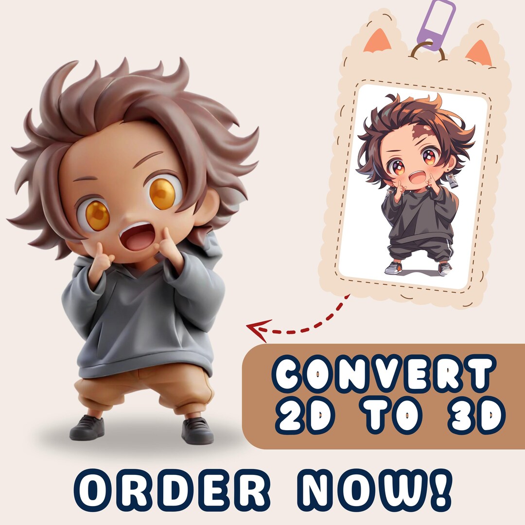 CONVERT 2D TO 3D 3D Model Commission 3D Design Service Custom DIGITAL 3D Model From Your 2D ...