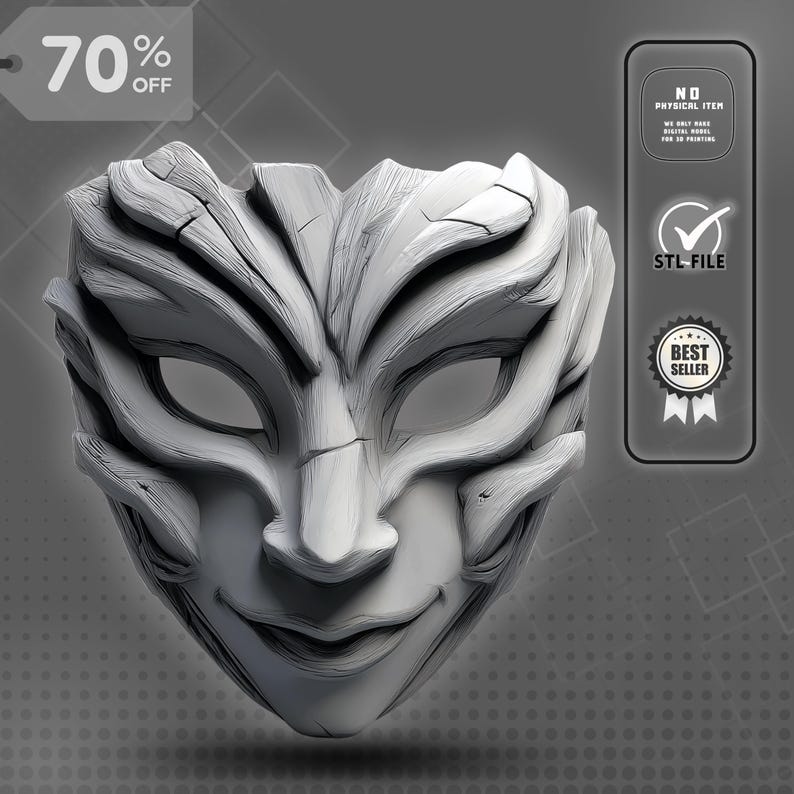 Custom 3D Cosplay Mask, Printable STL Design - Etsy