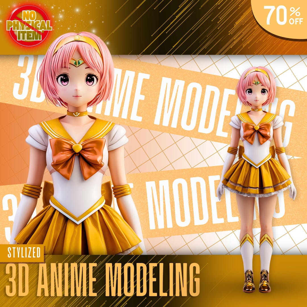 Custom 3D Anime Character Model, OC Design (digital File) - Etsy