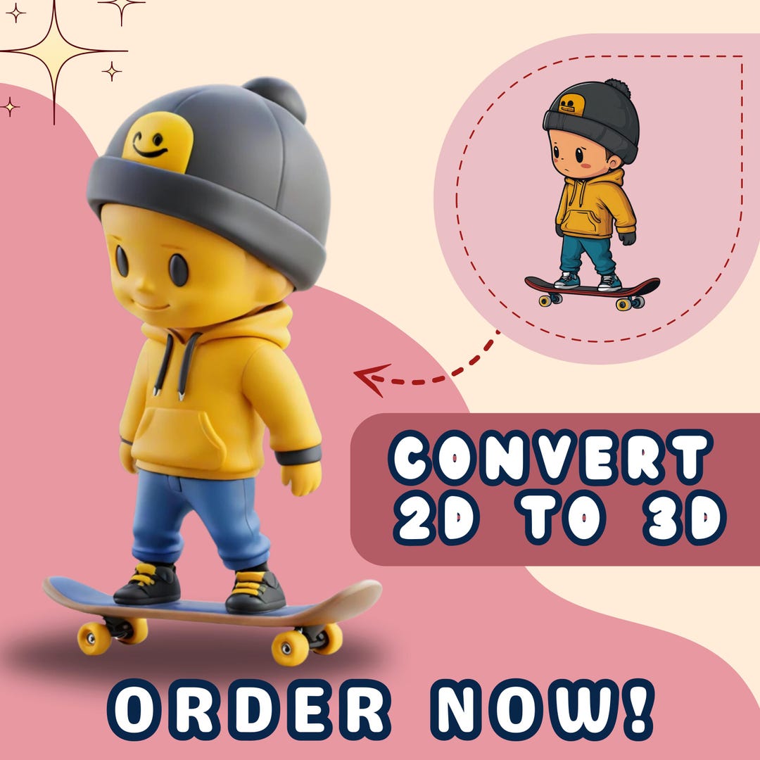 CONVERT 2D TO 3D 3D Model Commission 3D Design Service Custom DIGITAL ...